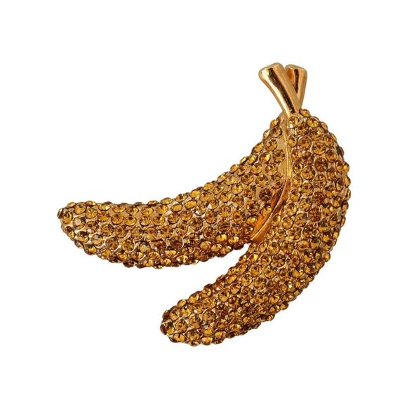 Dolce & Gabbana | Jewelry | Dolce Gabbana Dazzling Banana Crystal Pin ...